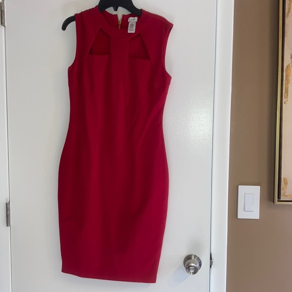 Cache | Dresses | Cache Red Dress Gold Zipper Down Back | Poshmark
